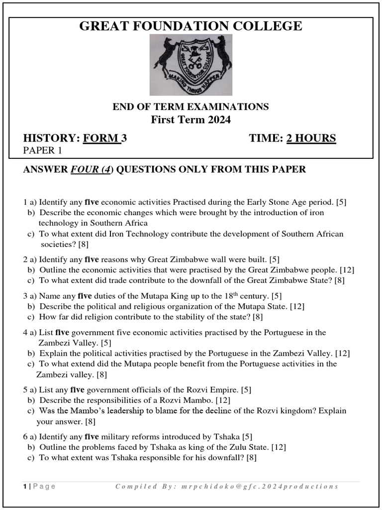Form 3 History | PDF | Europe | International Relations