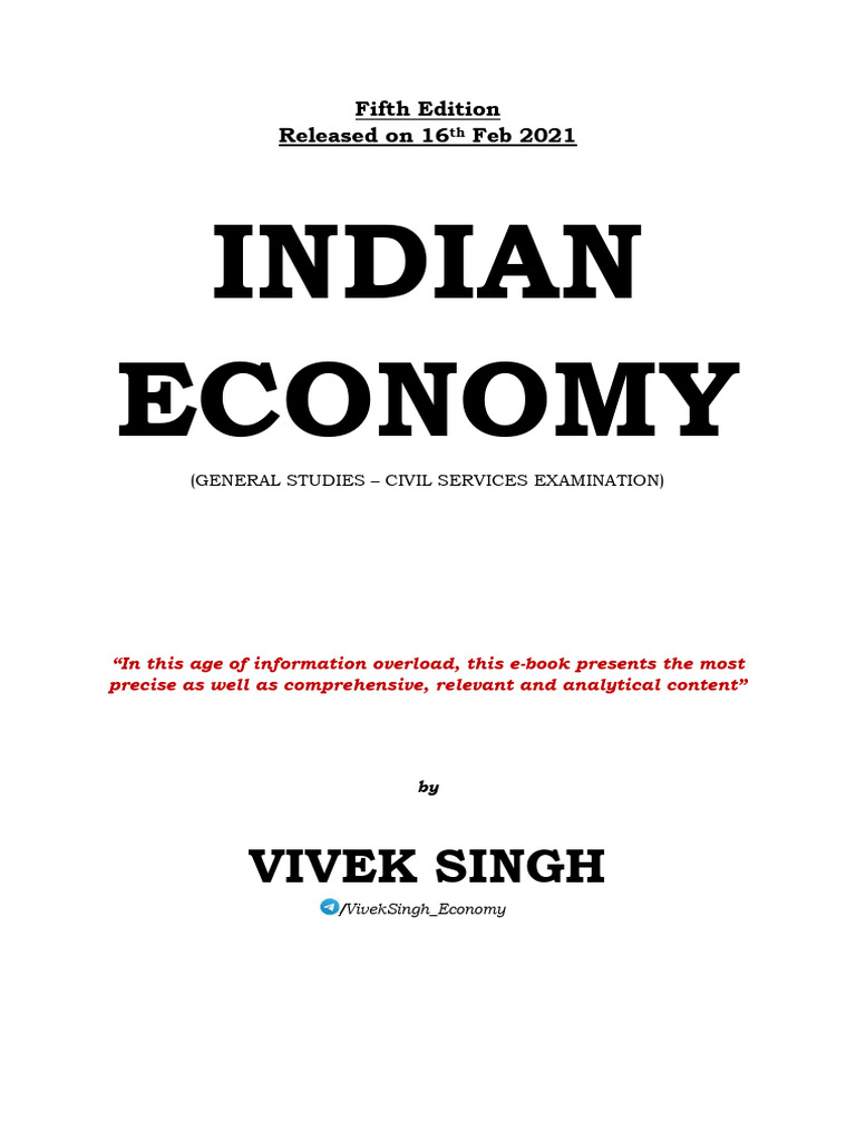Indian Economy Book V Edition Vivek Singh | PDF | Agriculture | Reserve ...