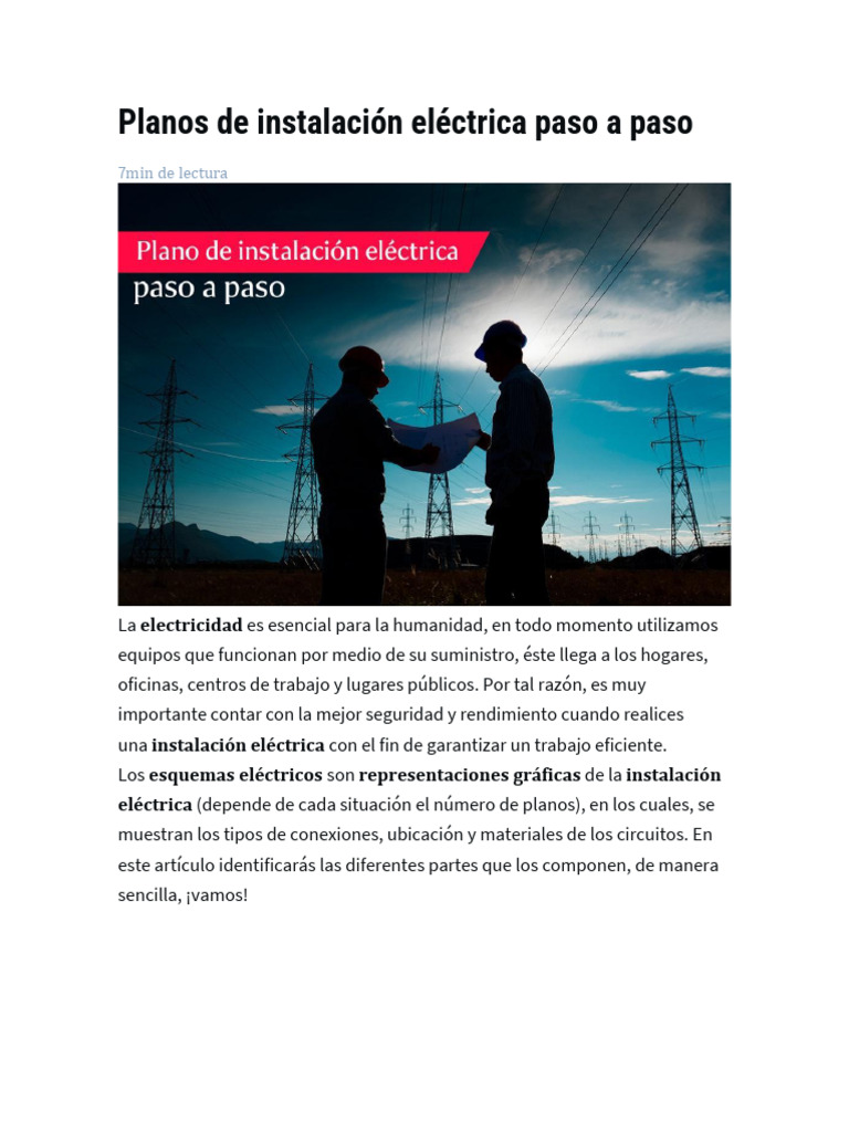 Guía de Planos Eléctricos Básicos | PDF | Cableado eléctrico | Ingenieria Eléctrica