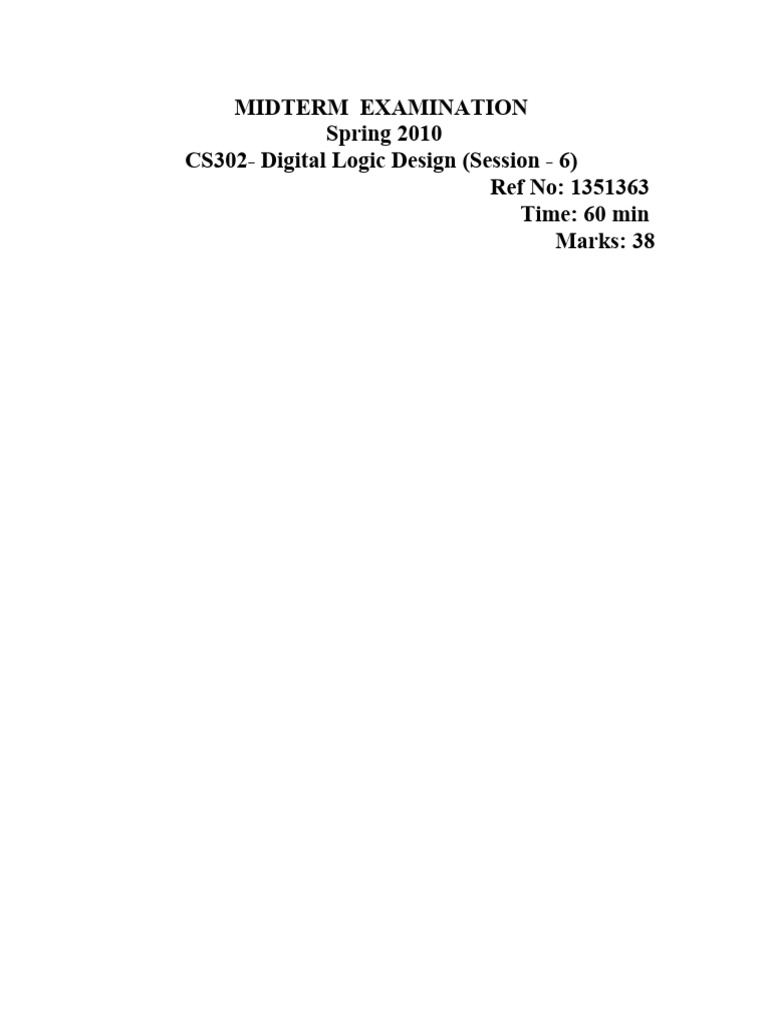 1 - CS302 Mid Term Sloved Paper 1 | PDF | Electrical Engineering | Electronics