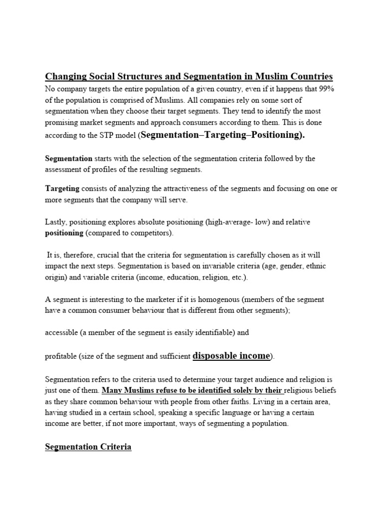 Changing Social Structures and Segmentation | PDF | Market Segmentation