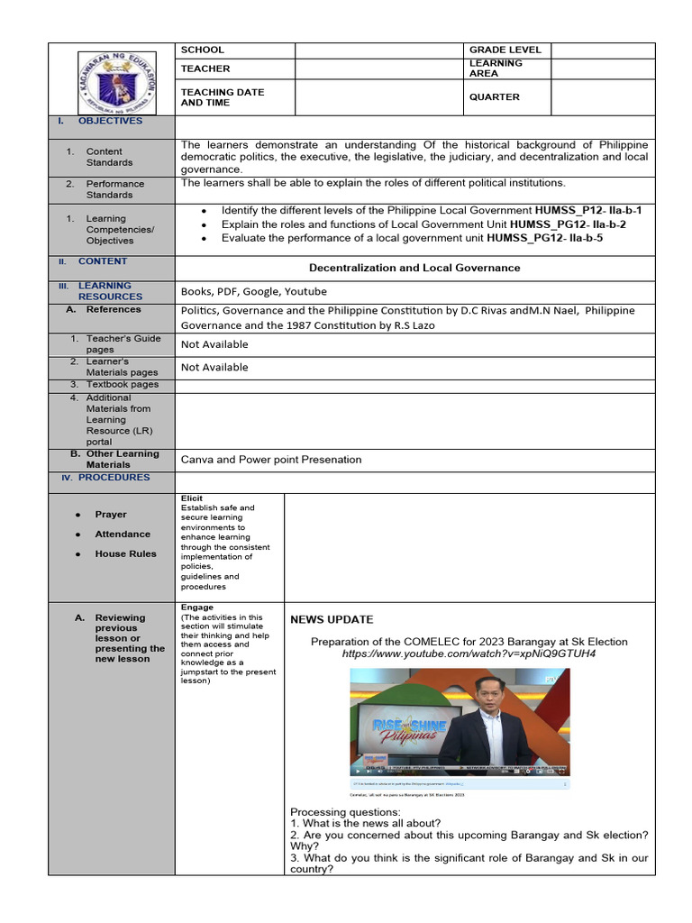 Demonstration Lesson Plan | PDF | Learning | Cognition