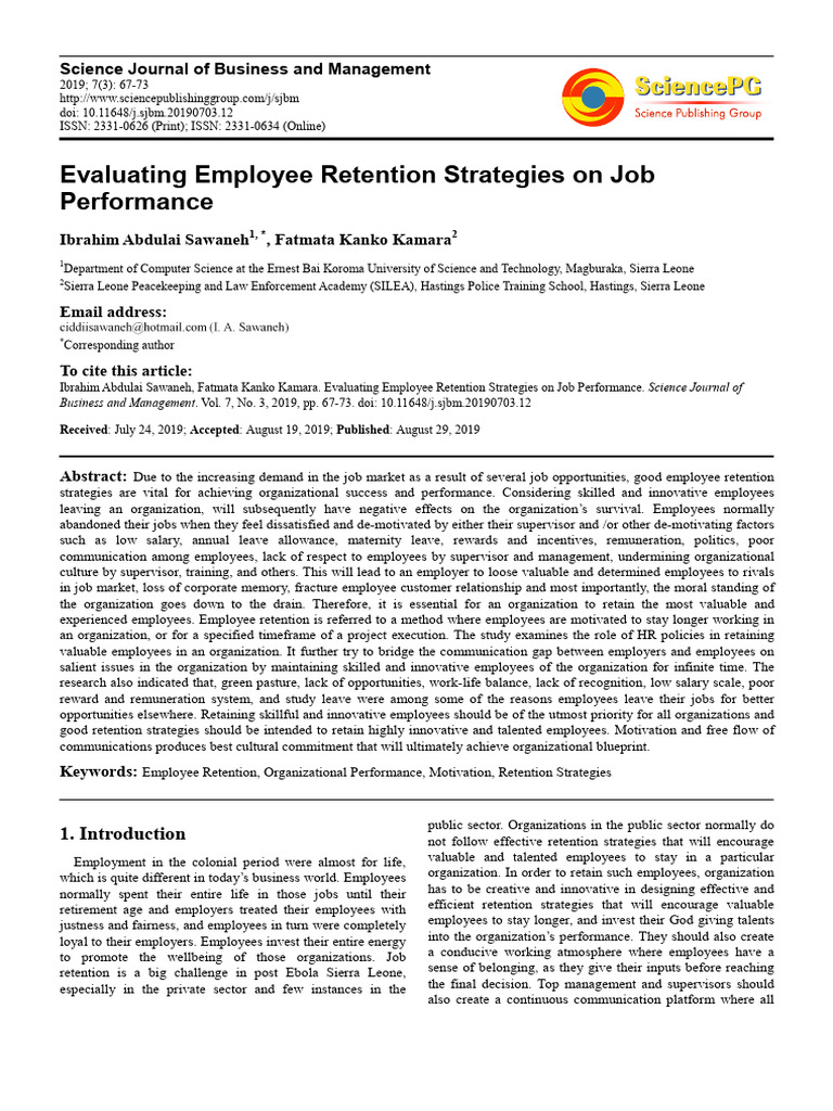 Evaluating Employee Retention Strategies | PDF | Employee Retention ...