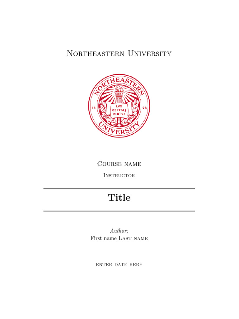 Northeastern University Assignment Template | PDF