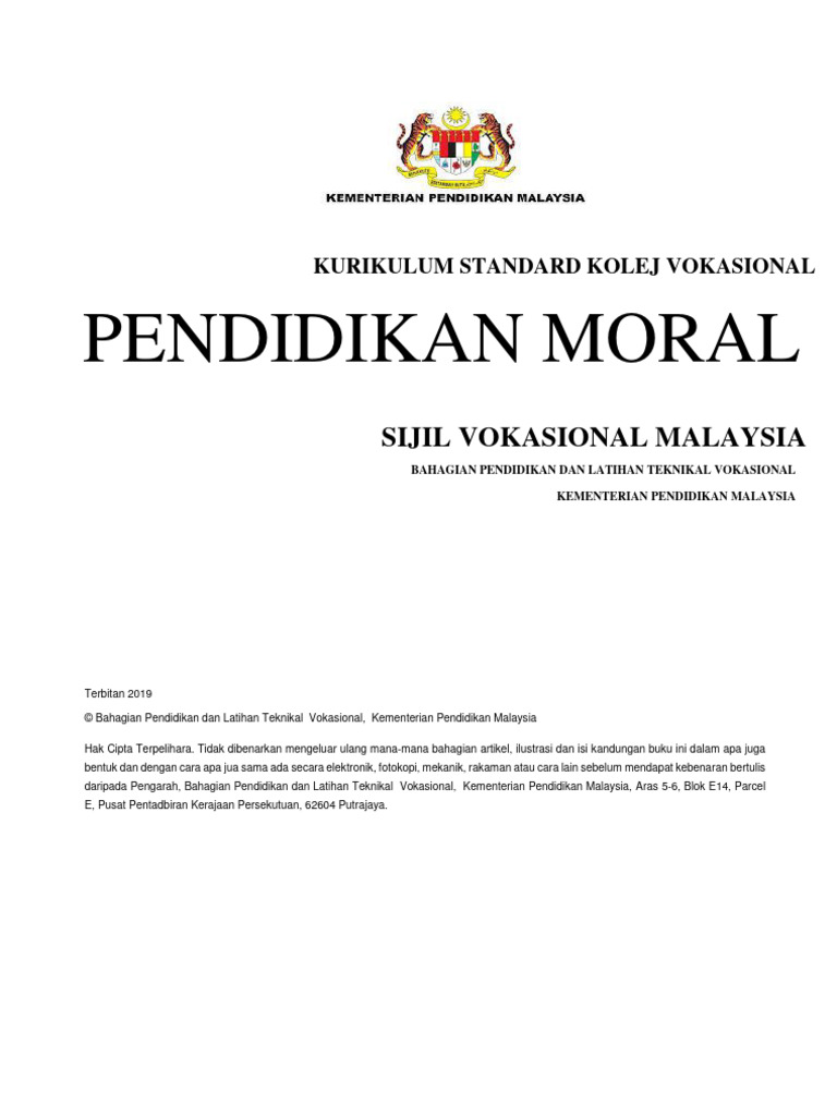 KSKV PEND. MORAL SVM Semakan 2019 | PDF