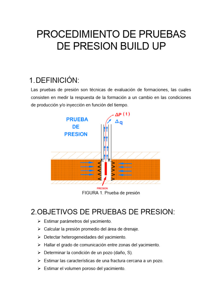 Procedimiento de Pruebas de Presion Build Up y Drawdown | PDF | Presión