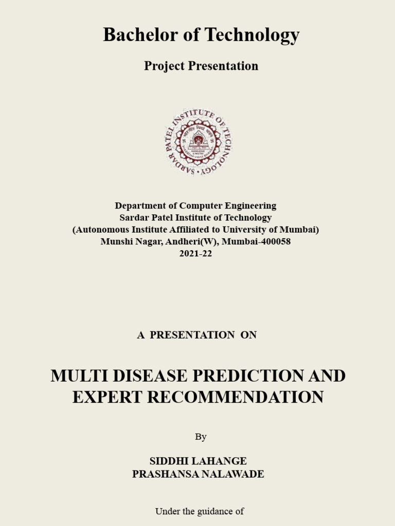 BTech_Phase_4_presentation_template | PDF | Machine Learning | Medical Diagnosis