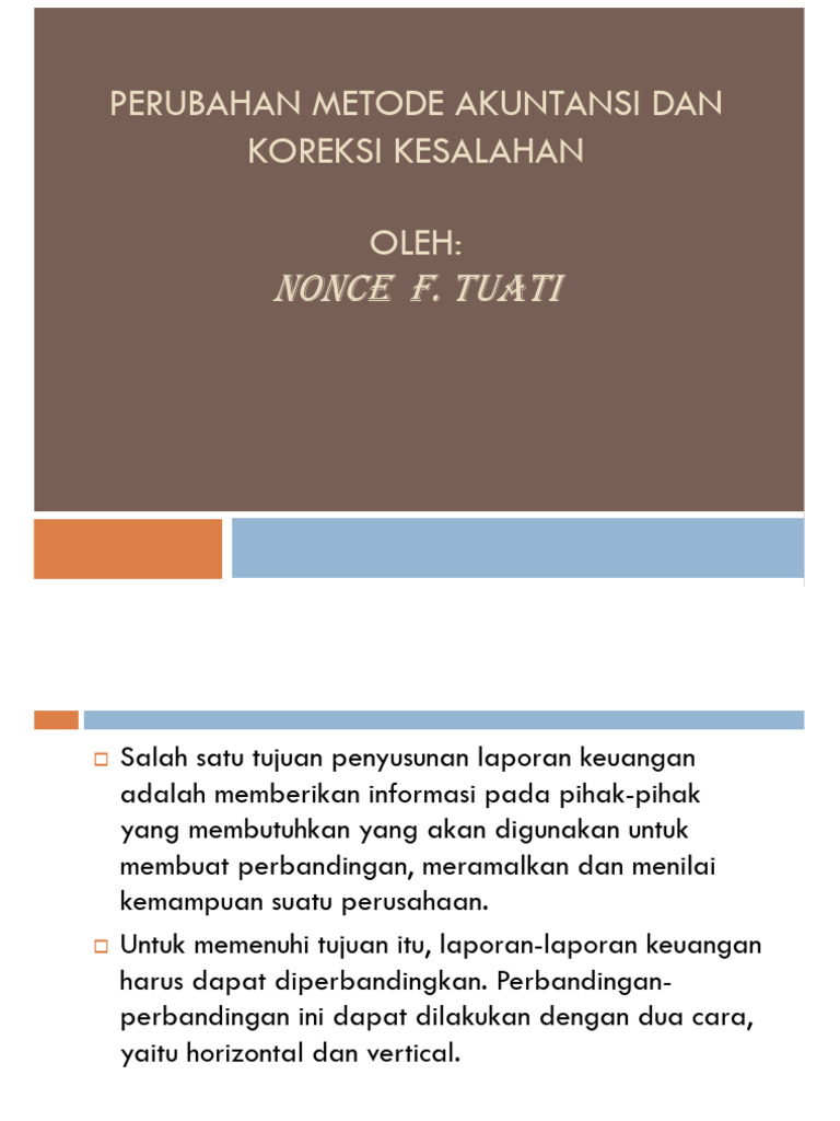 Perubahan Metode Akuntansi Dan Koreksi Kesalahan (Compatibility Mode) | PDF | Pengelolaan ...
