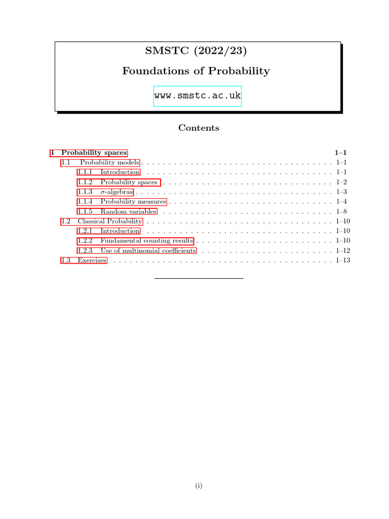 01 - Probability Spaces | PDF | Random Variable | Probability Distribution 01 - Probability Spaces | PDF | Random Variable | Probability Distribution