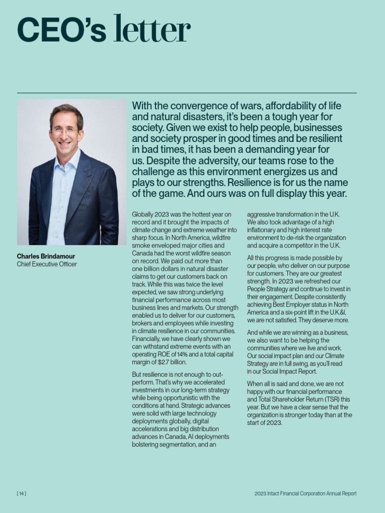 IFC AnnualReport-2023-EN CEOLetter | PDF | Climate Resilience ...