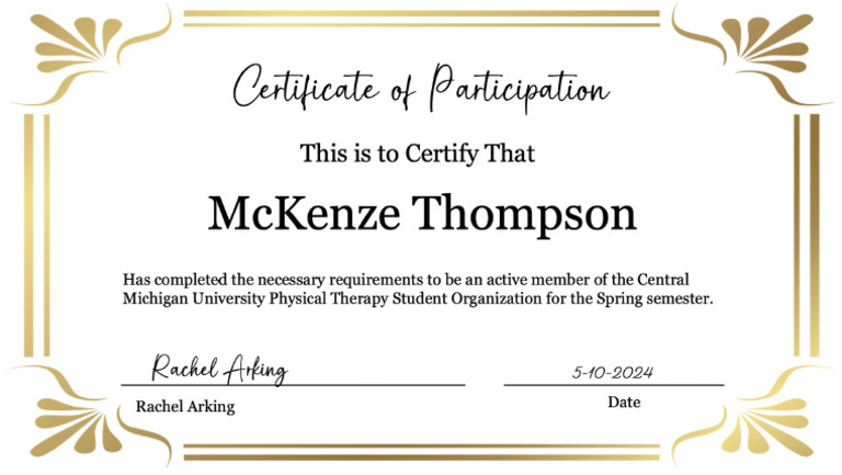 Ptso Certificate Spring 2024 | PDF