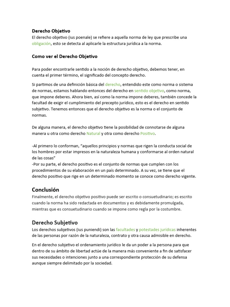 Derecho Objetivo y Subjetivo Explicado | PDF | Justicia | Crimen y ...