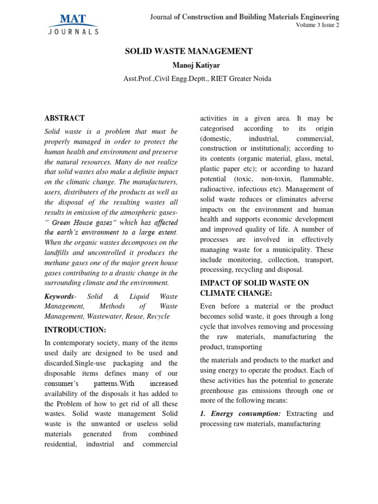 Solid Waste Management | PDF | Waste Management | Waste