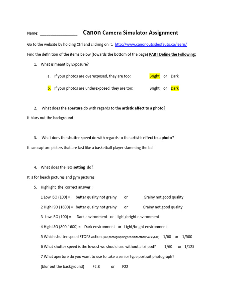 Alex Camera Simulator | PDF