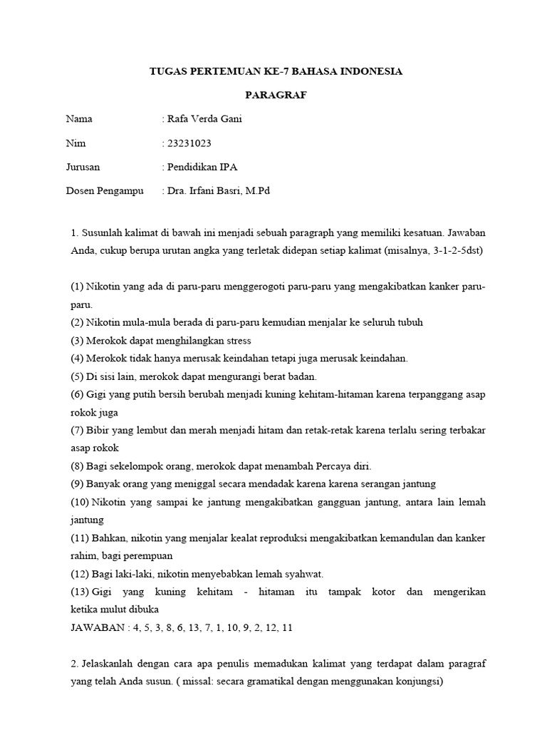 Tugas Pertemuan Ke-7 Rafa Verda Gani (23231023) | PDF