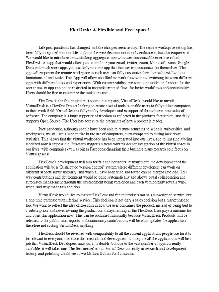 Flex Desk | PDF | Application Software | Subscription Business Model