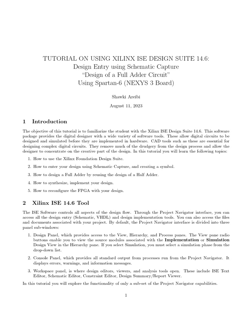 Xilinx ISE Tutorial for Students | PDF | Design | Computing