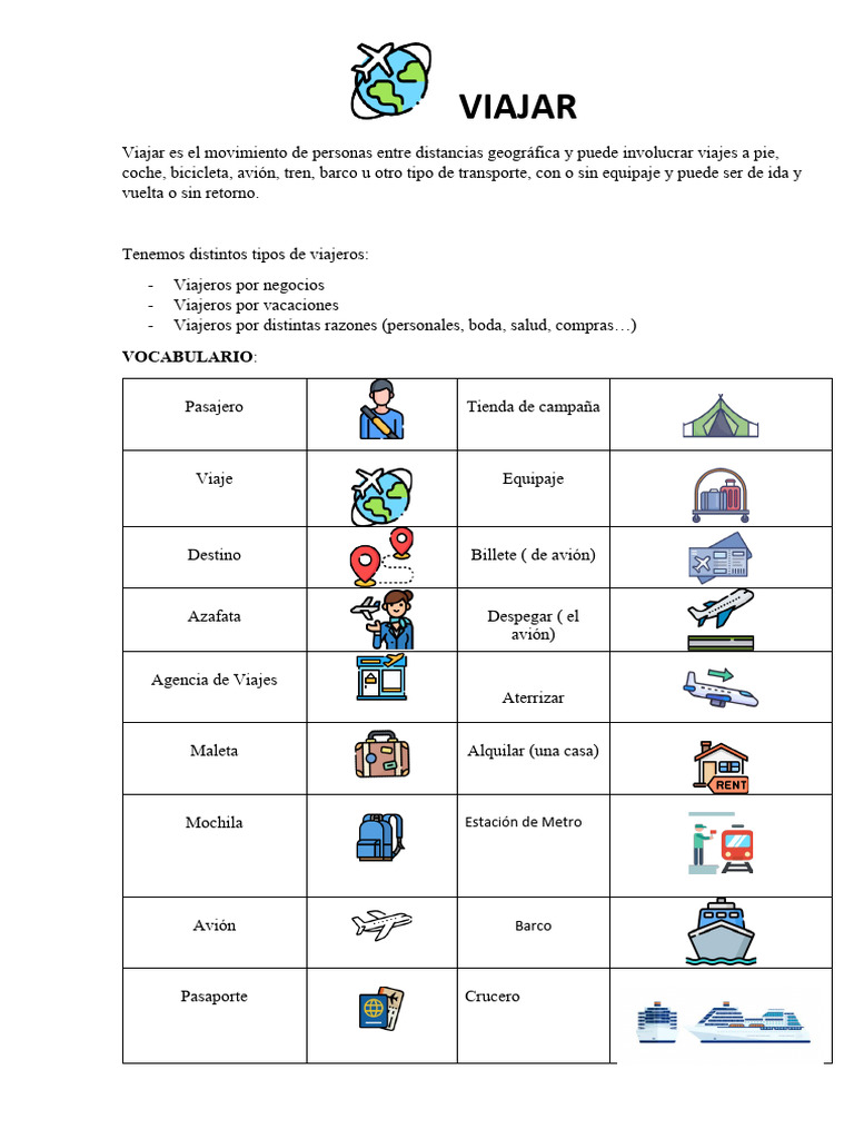 VIAJAR - Conversacon Español | PDF