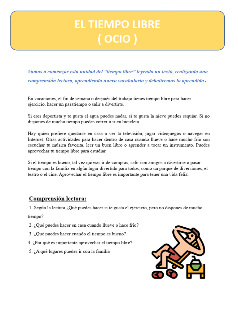 Actividades para el Tiempo Libre | PDF