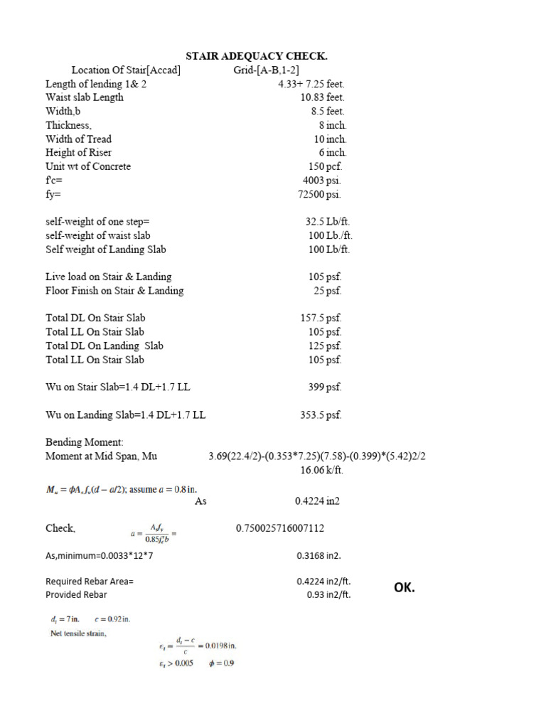stair slab design | PDF