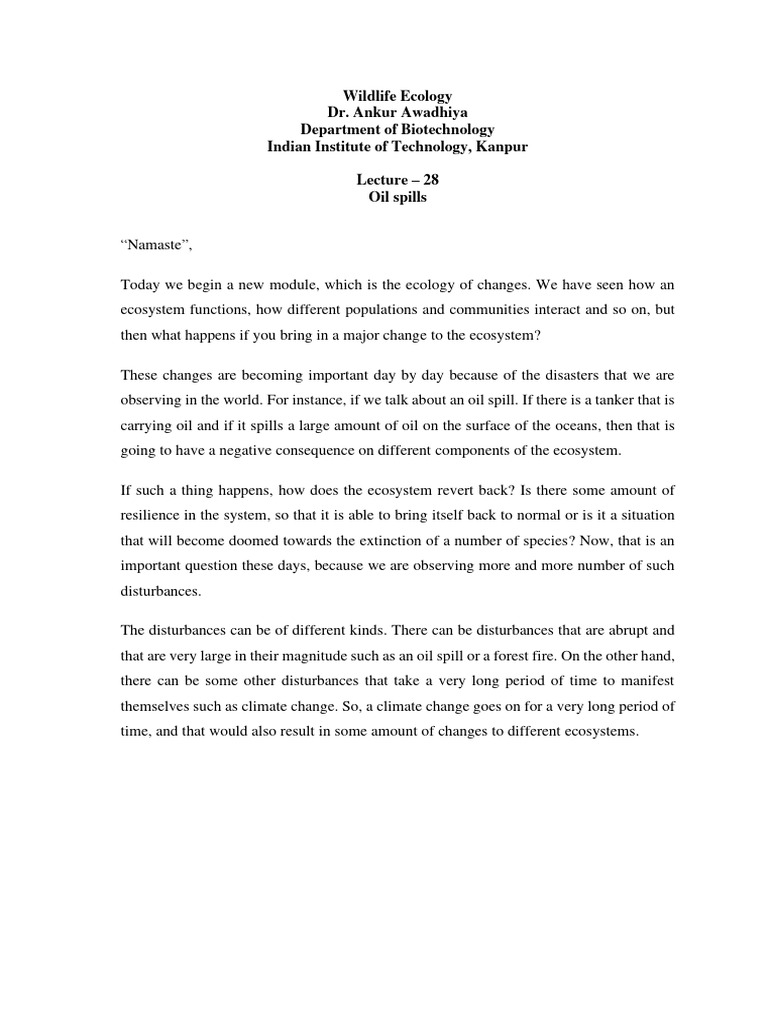 Lec 28 | PDF | Petroleum | Oil Spill