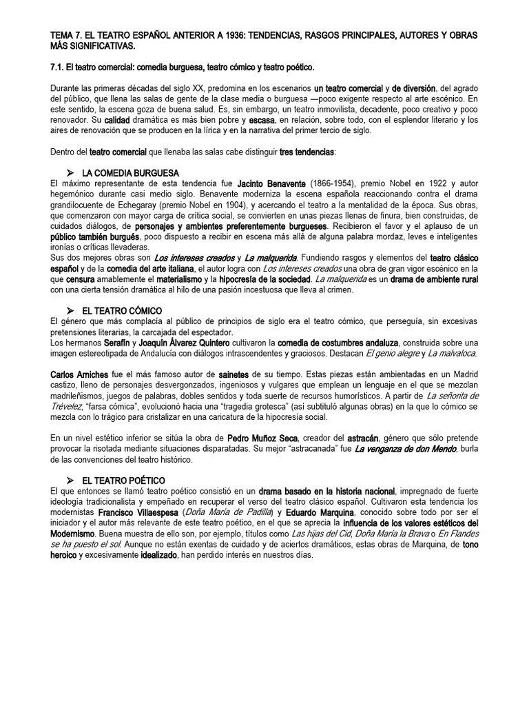 TEMA 7. Epígrafes 1 y 2 | PDF | Teatro | Federico García Lorca