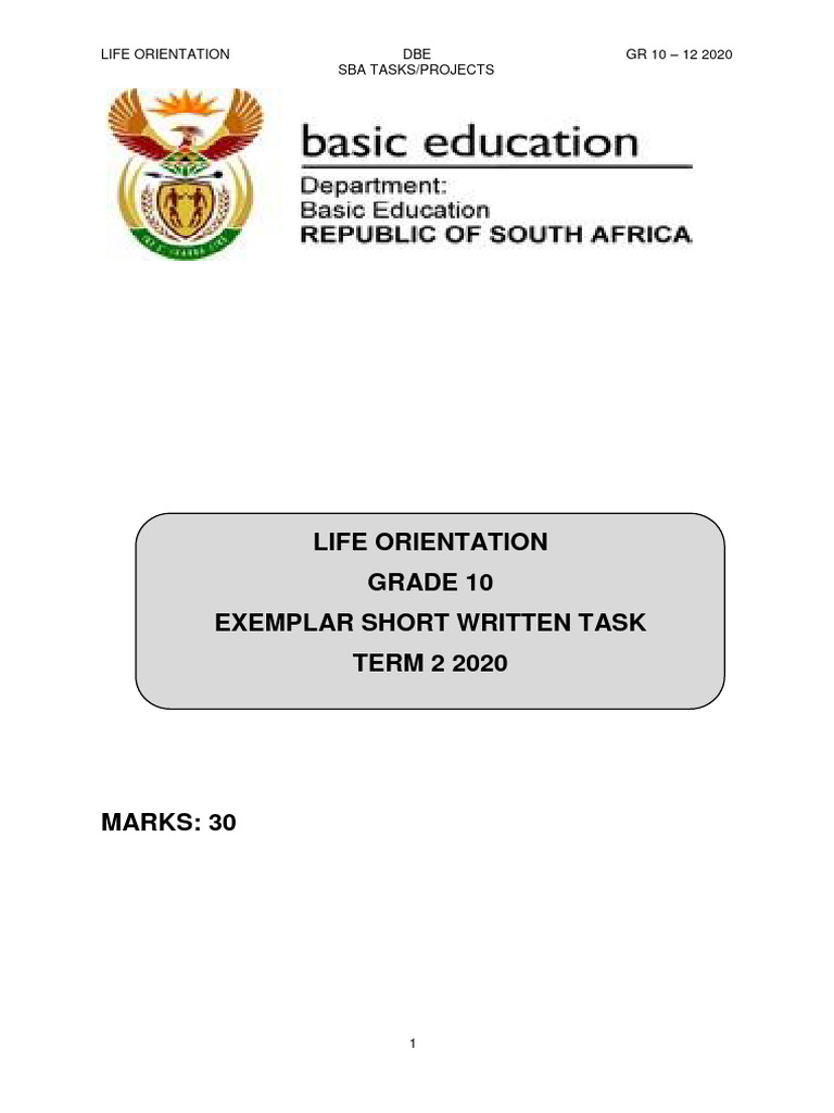 Life Orientation Grade 10+ | PDF | Curriculum | Study Skills