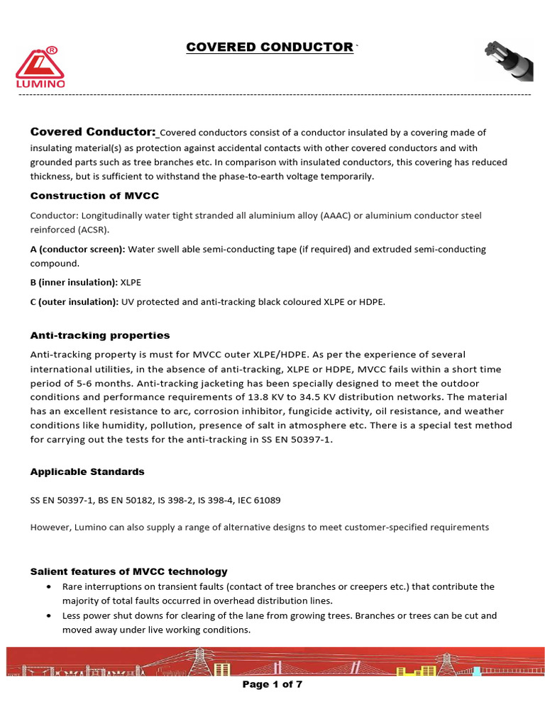 12-Lumino - Covered Conductor | PDF | Electrical Conductor | Insulator (Electricity)