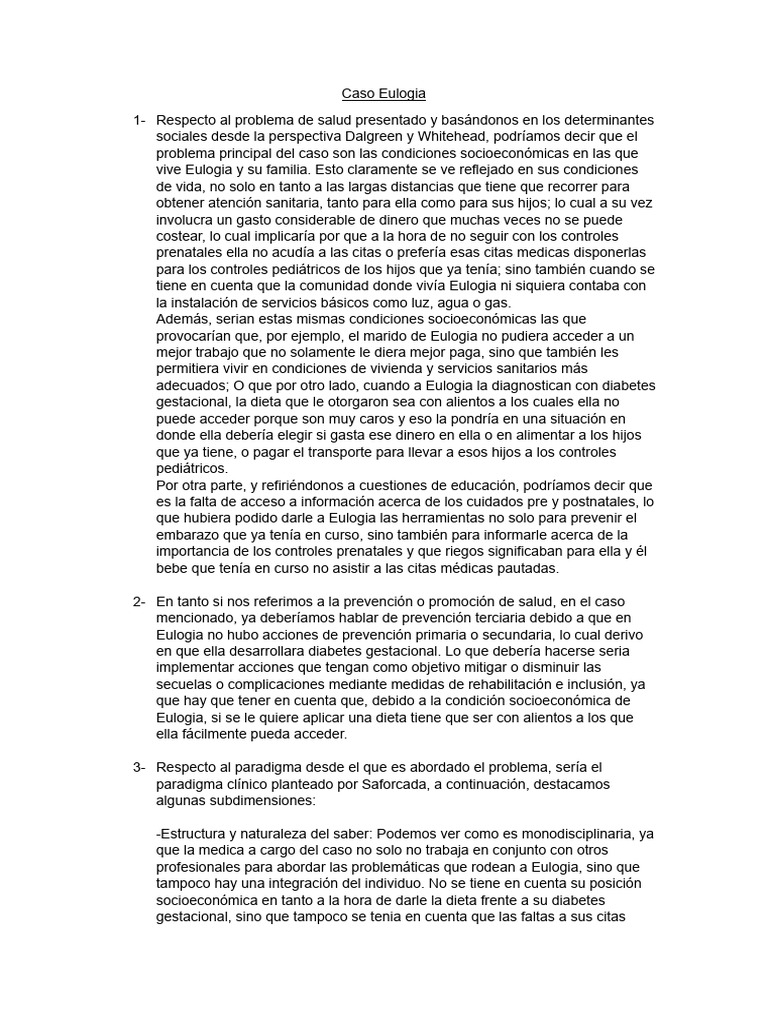 Caso Eulogia | PDF | Diabetes | Dieta