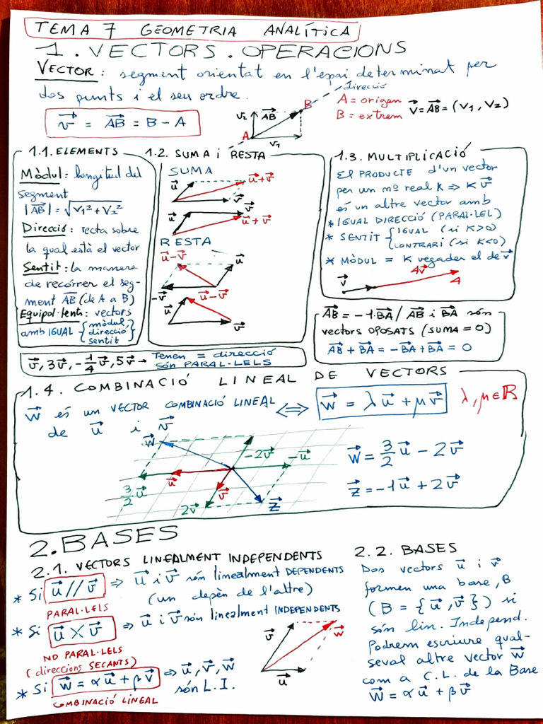 Ometria Analítica Teoria Vectors | PDF