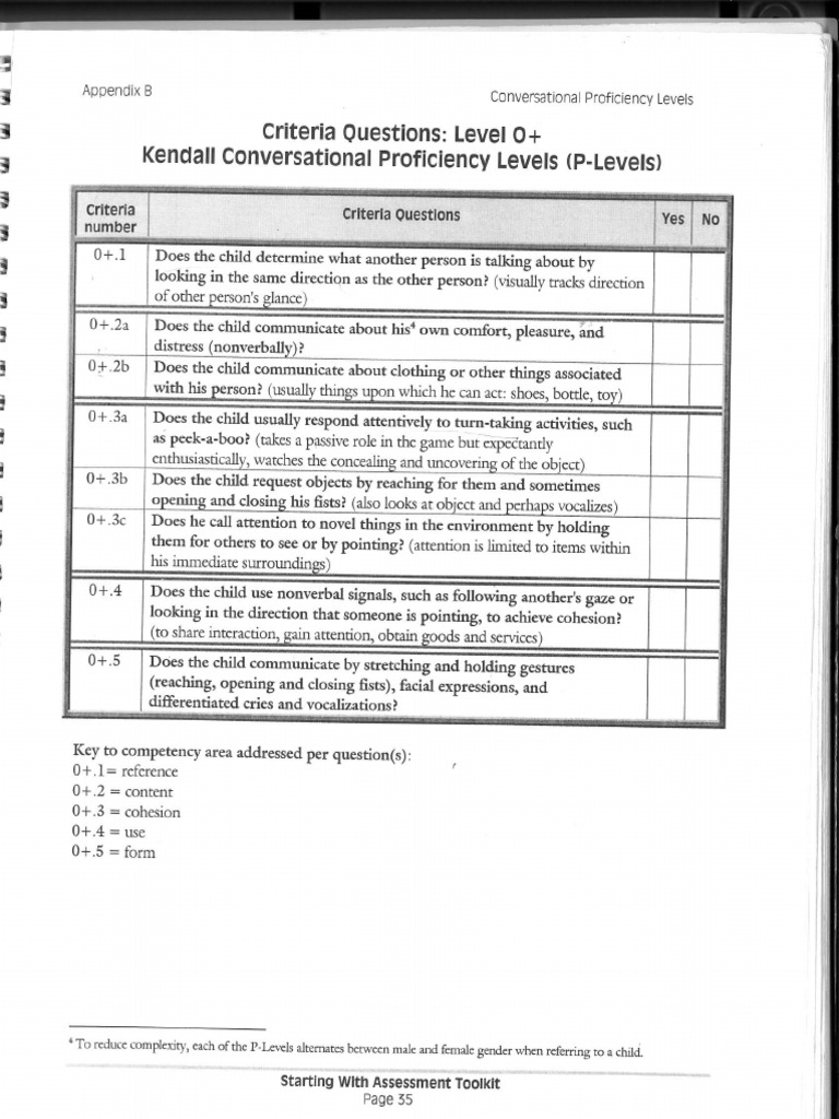 P-Level Assessment toolkit | PDF