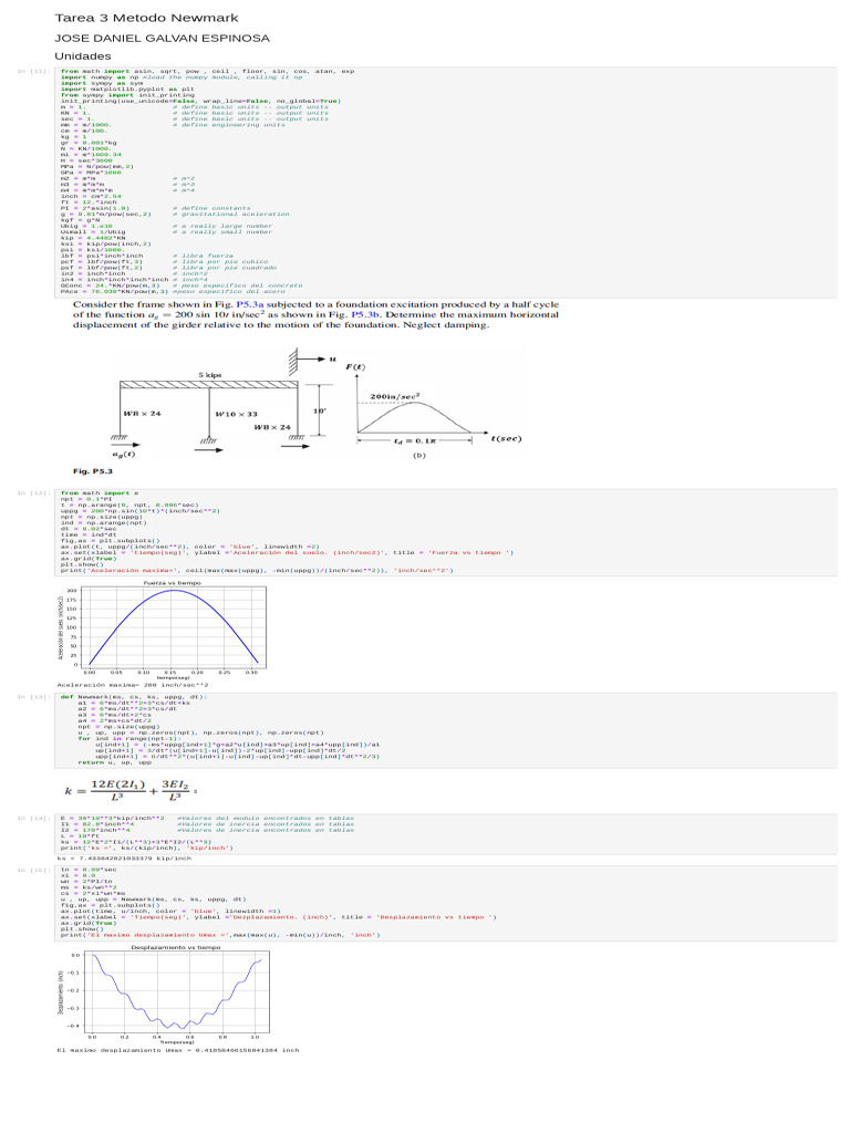 Taller 3 - JOSE GALVAN - Metodo Newmark | PDF | Units Of Measurement ...