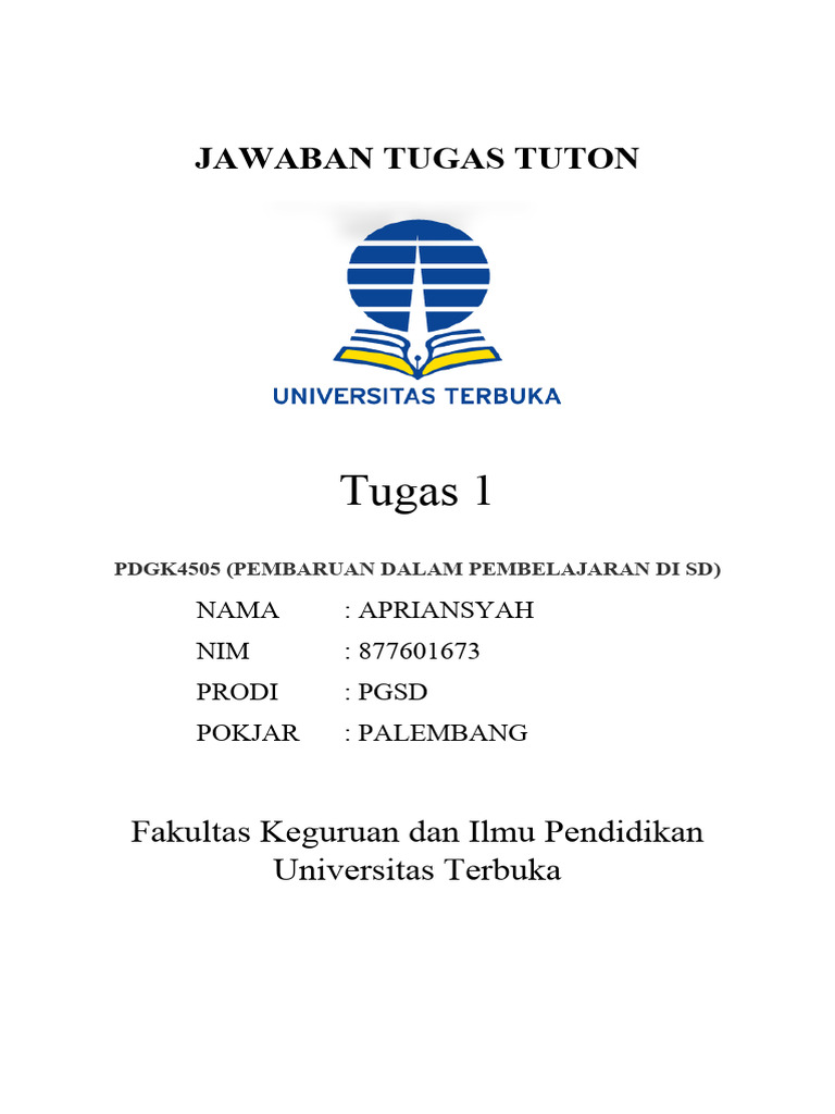 TUGAS 1 Pembaruan Dalam Pembelajaran Di SD | PDF | Karier & Perkembangan