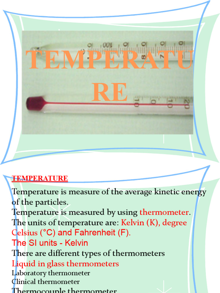 TEMPERATURE | Download Free PDF | Thermometer | Temperature