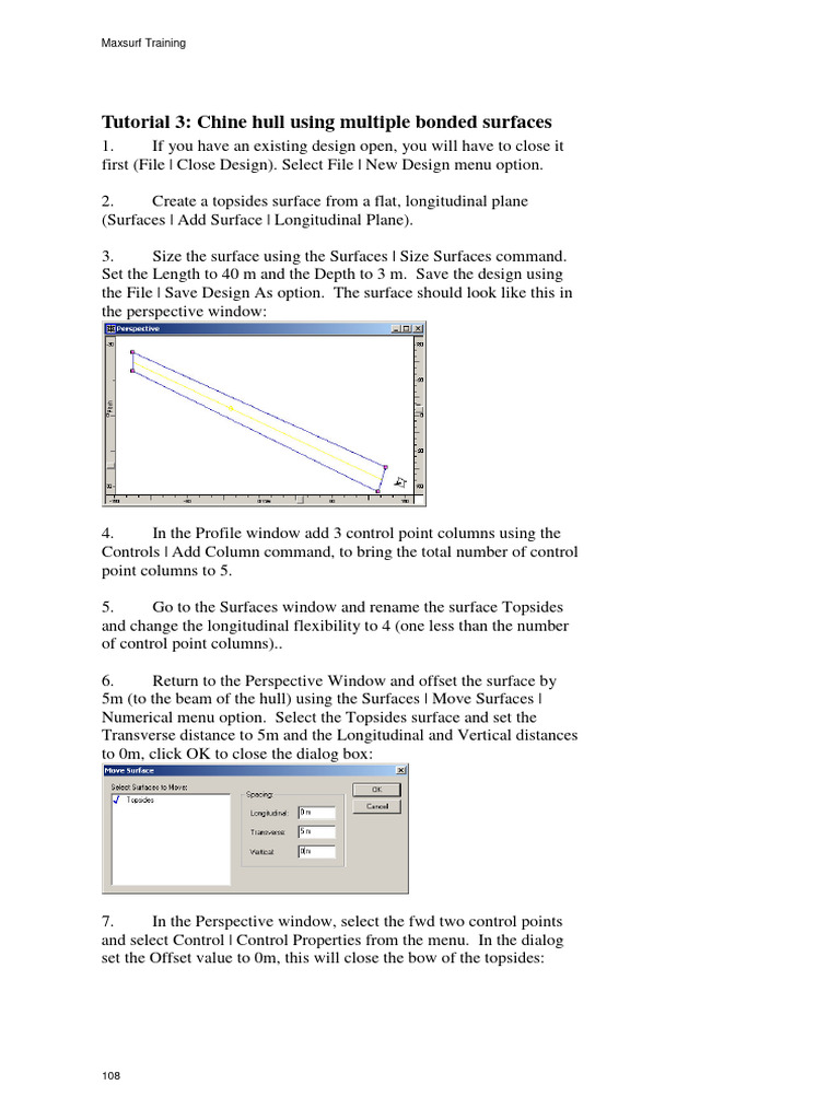Maxsurf Chine Hull Tutorial Guide | PDF | Hull (Watercraft) | Curvature