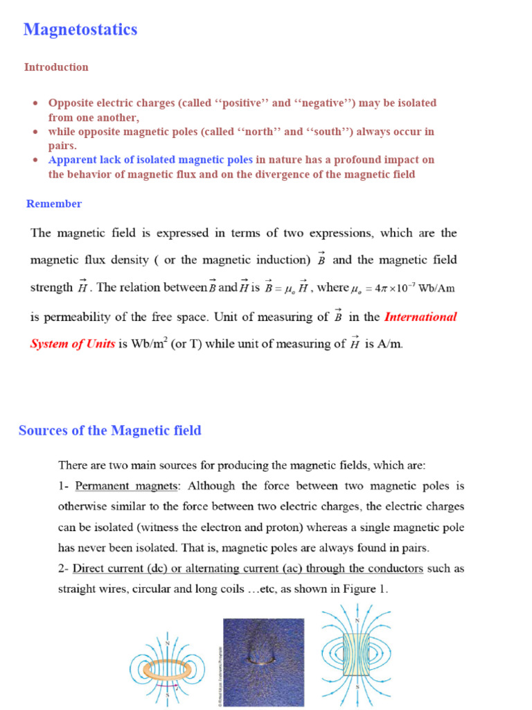 6 Magnetostatics 1 | PDF | Electromagnetic Induction | Magnetic Field