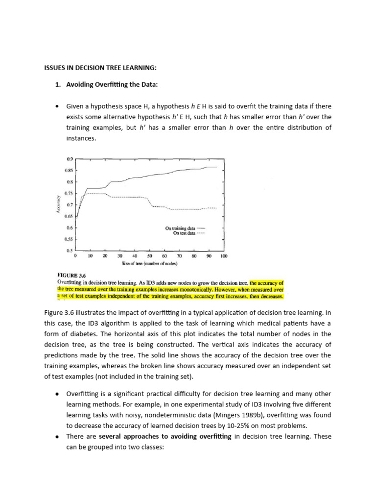 ISSUES IN DECISION TREE LEARNING | PDF | Accuracy And Precision | Machine Learning