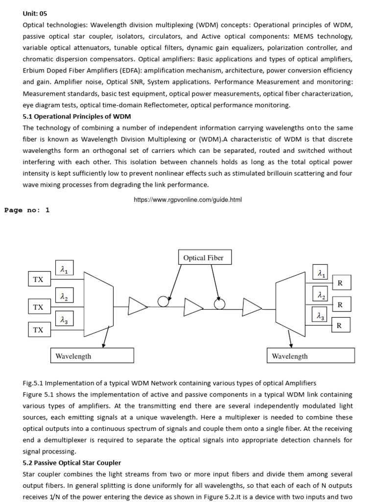 Wavelength Division Multiplexing Overview | PDF | Wavelength Division ...