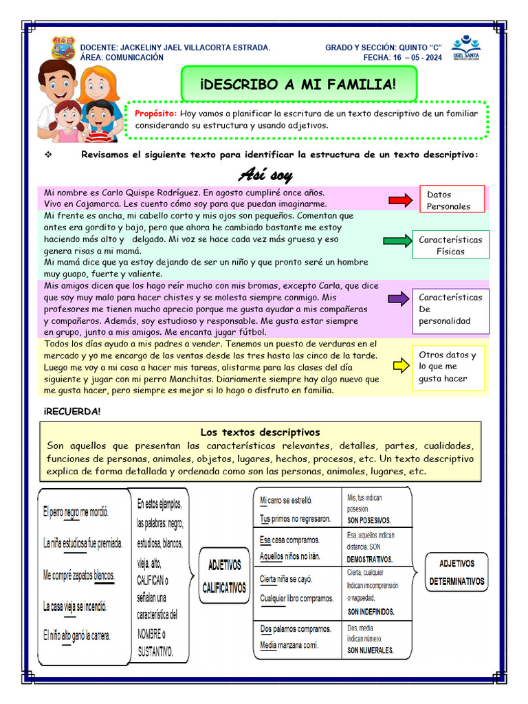 Estructura de Textos Descriptivos | PDF | Adjetivo