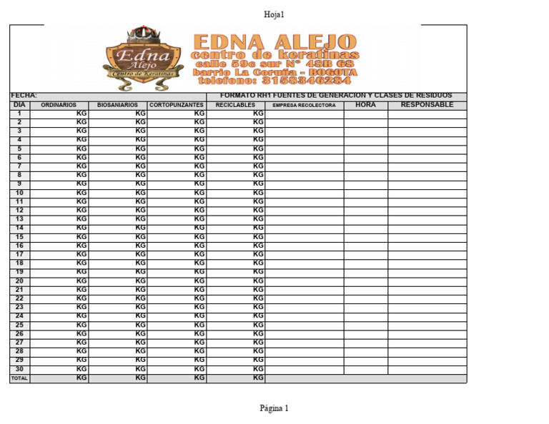 FORMATO RH1 Basuras | PDF