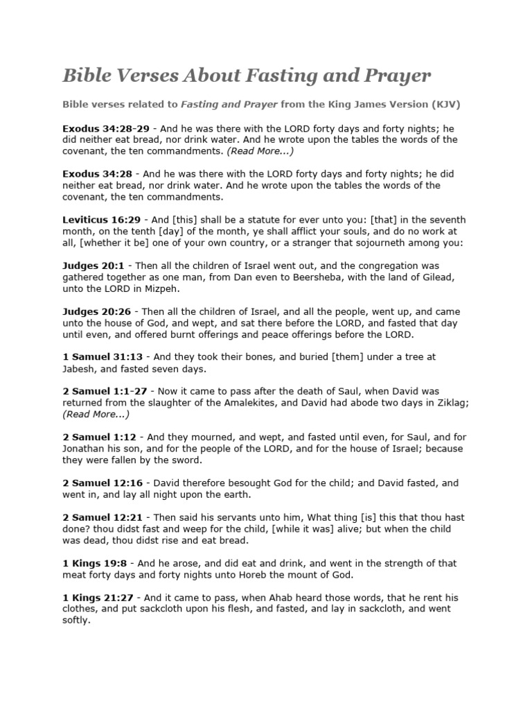 Prayer and Fasting Bible Verses KJV | PDF | Paul The Apostle | Acts Of ...