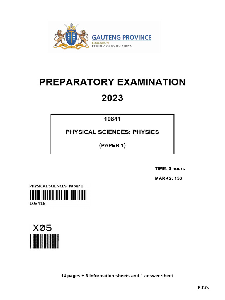 Grade 12 Physics Paper 1 Exam 2023 | PDF | Force | Collision