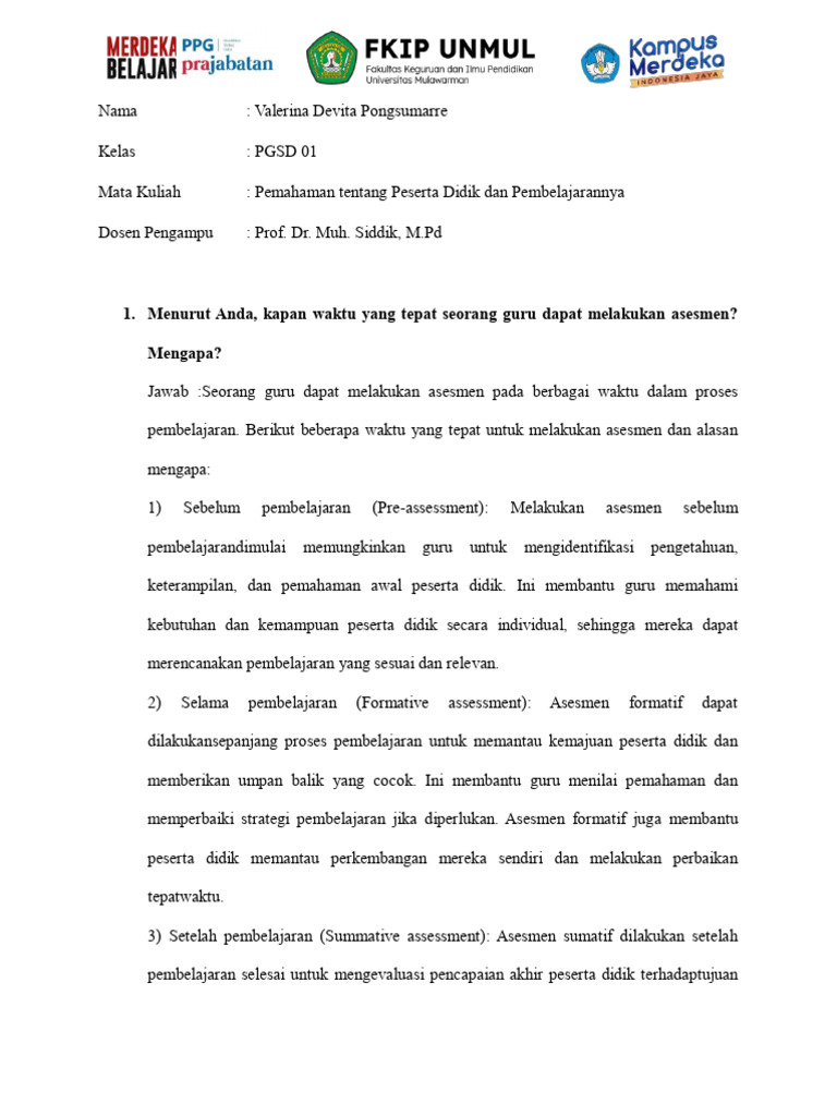 Strategi Asesmen Efektif di Kelas | PDF