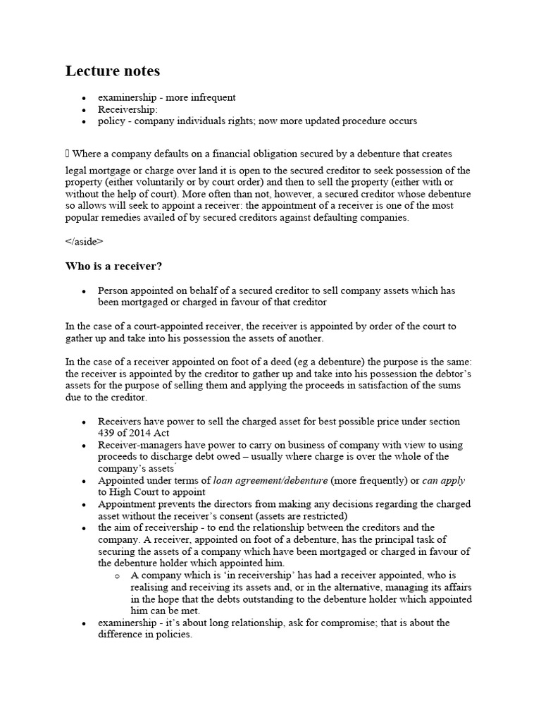 Receivership | Download Free PDF | Receivership | Liquidation