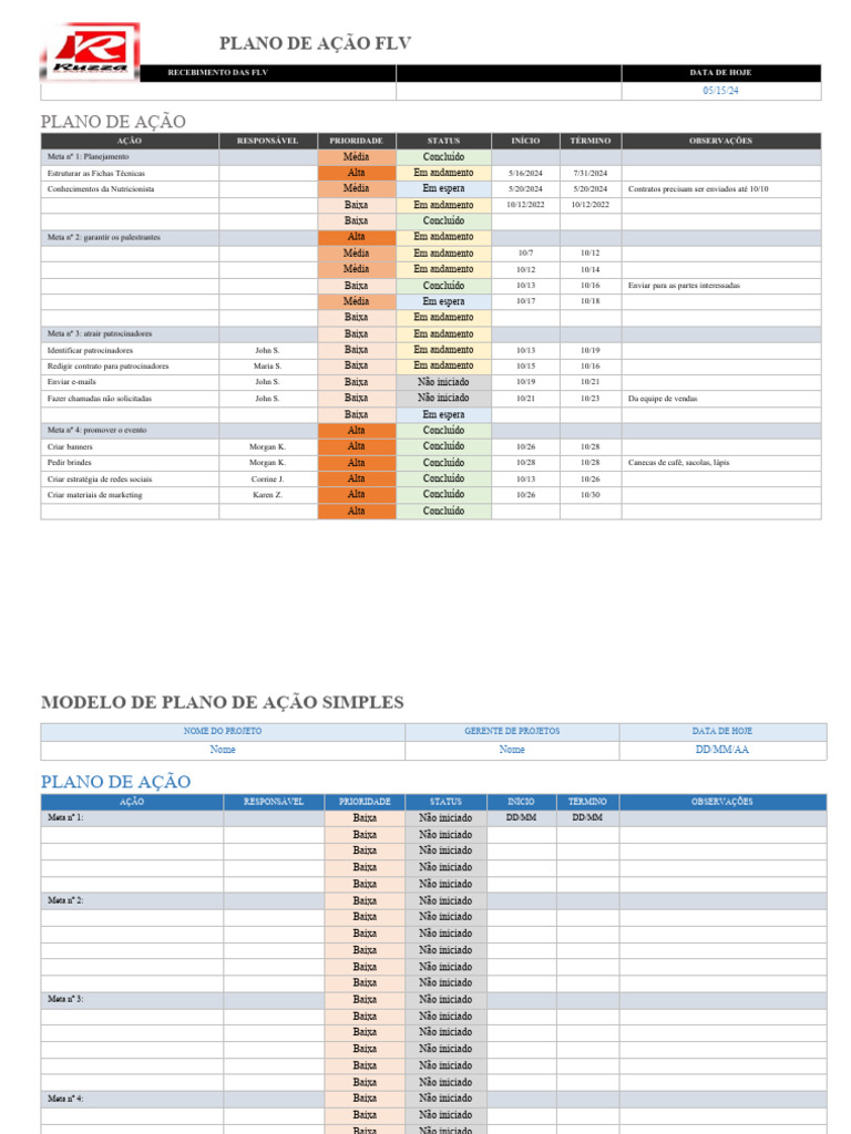 IC Simple Action Plan Example 8595 - PT | PDF