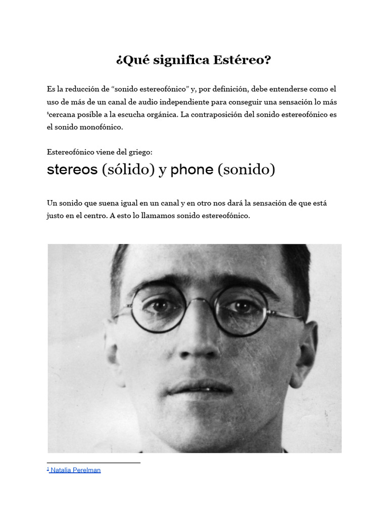 ¿Qué Significa Estéreo? | PDF | Producción de sonido | Grabación de sonido