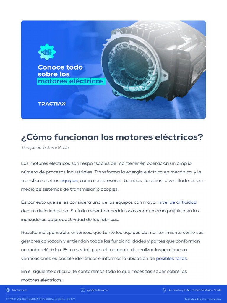 ¿Cómo Funcionan Los Motores Eléctricos | PDF