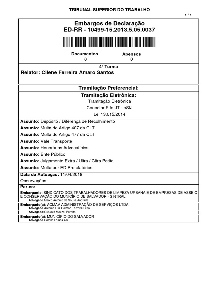 Capa de Processo | PDF