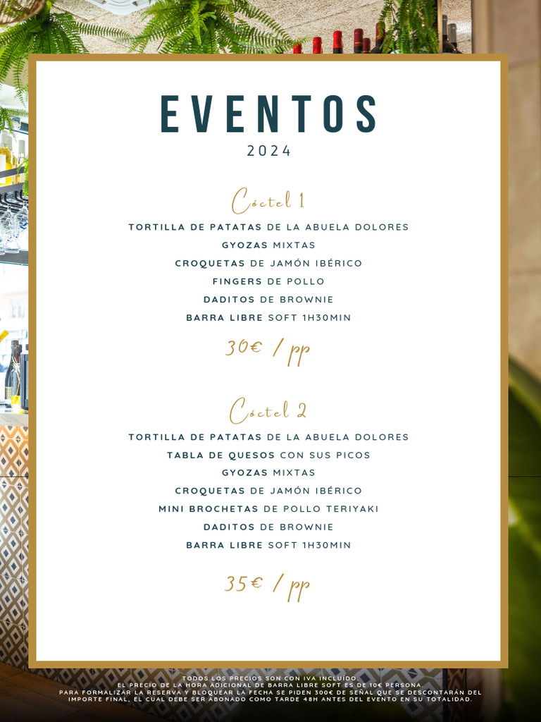 Menú de Cócteles 2024: Delicias Gourmet | PDF | Alimentos | Cocina