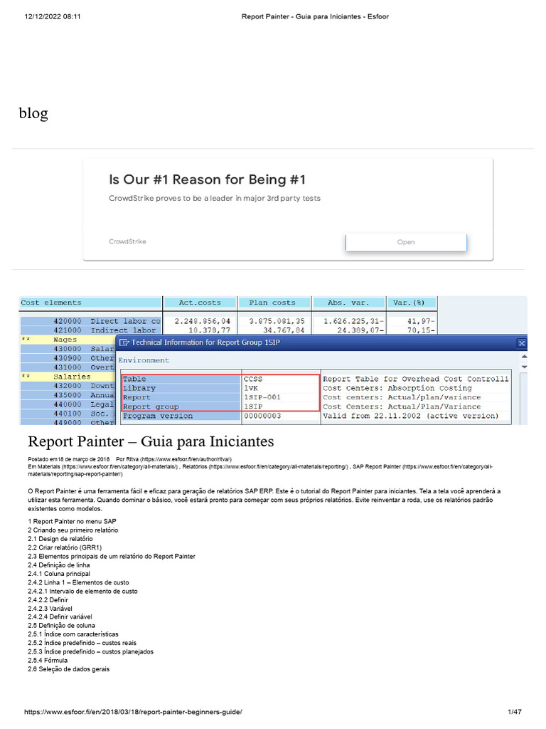 Report Painter - Guia para Iniciantes | PDF | Definição | Tabela (banco ...